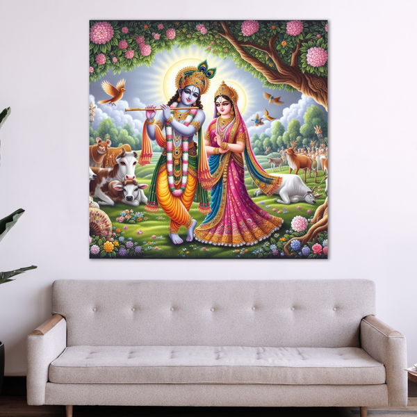 Radha Krishna Paintings | Divine Love & Spiritual Wall Art – Gallerist.in