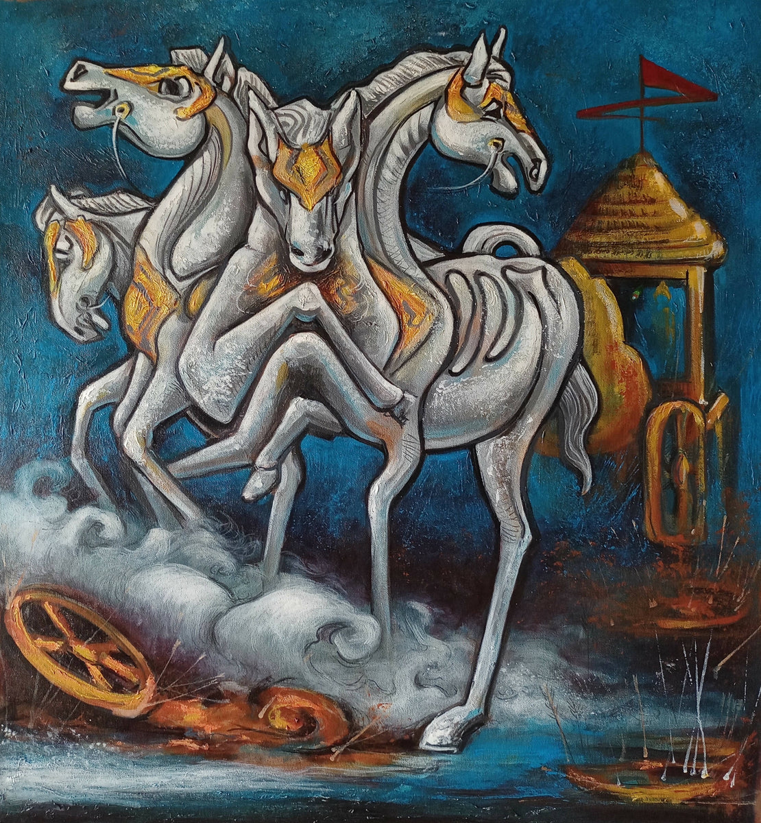 Mahabharata's epic influence: Arjuna's invincible chariot. – Gallerist.in