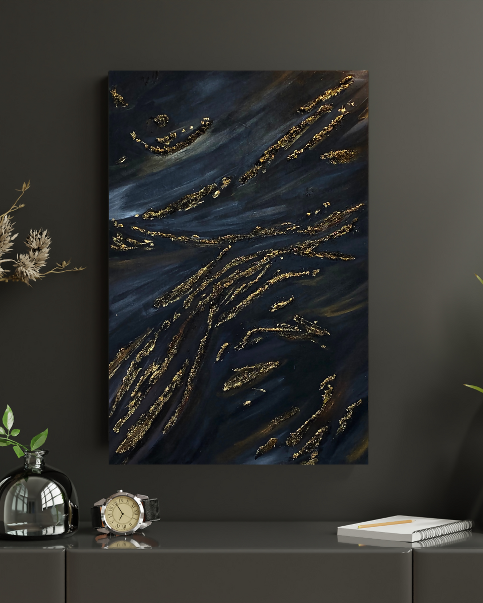 Modern Texture art with gold detail – Gallerist.in