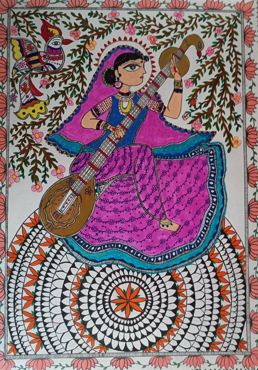 16" by 11 " acrylic done on white cartridge paper A3 size – Gallerist.in