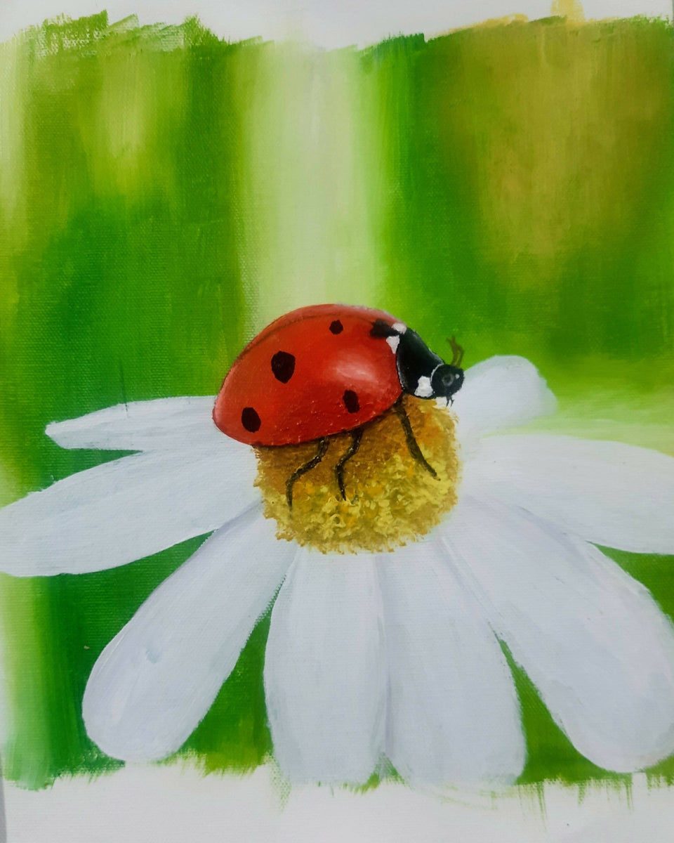 It's an acrylic painting of a ladybug – Gallerist.in